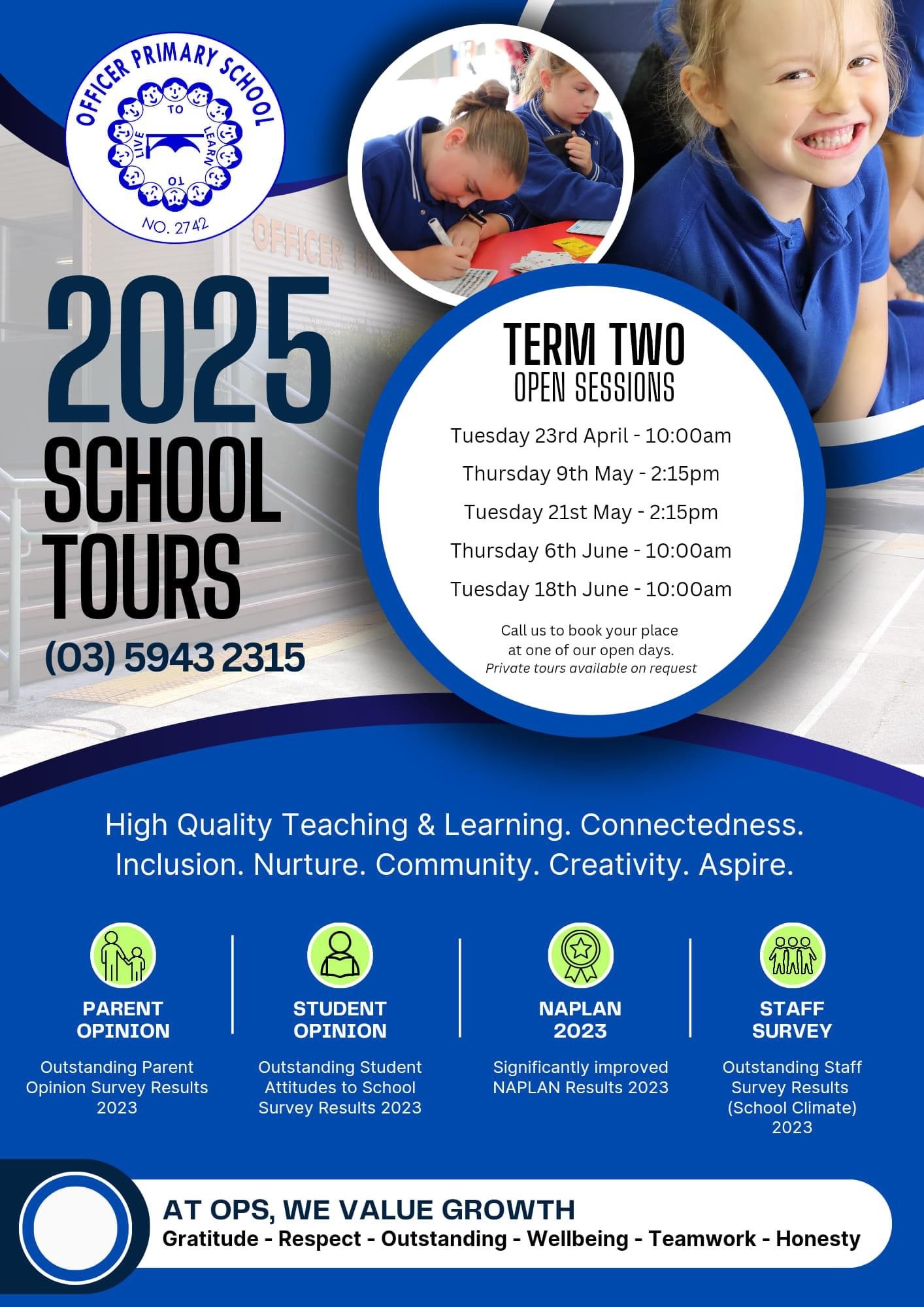 School Tour Dates Term 2 2025 - OFFICER PRIMARY SCHOOL